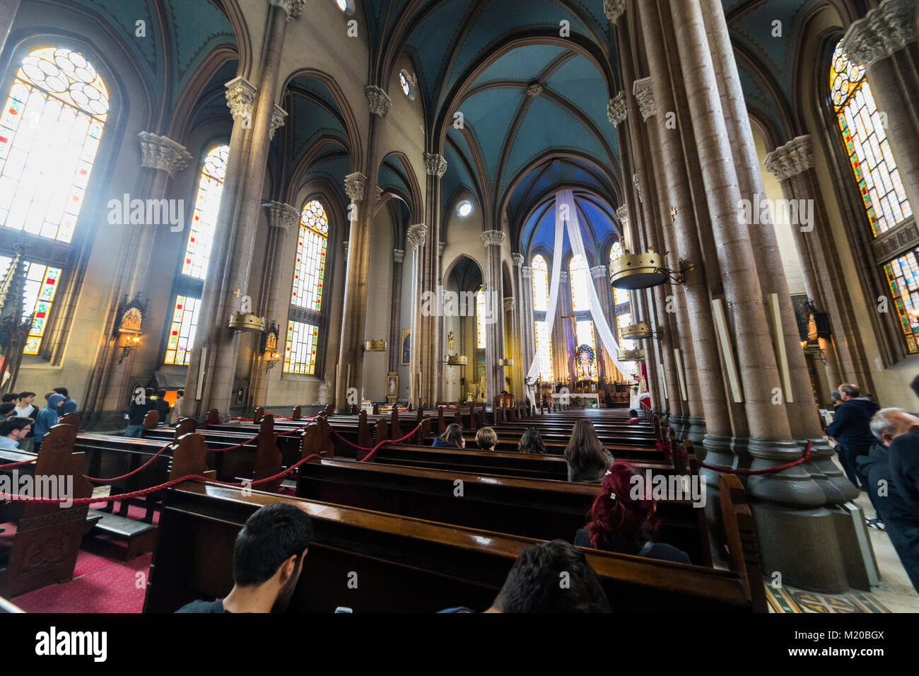 Istanbul, Turkey - May 19, 2017: Interior view from St. Antuan Church ...