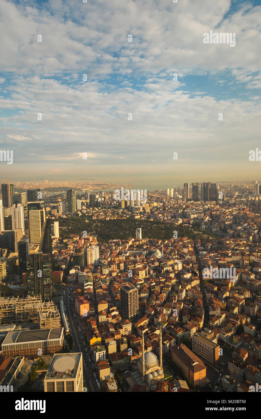 Istanbul view from air shows us amazing sunset scene Stock Photo - Alamy