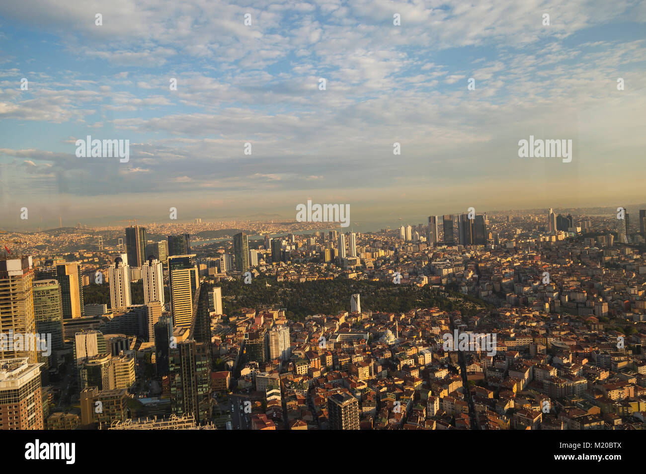 Istanbul view from air shows us amazing sunset scene Stock Photo - Alamy