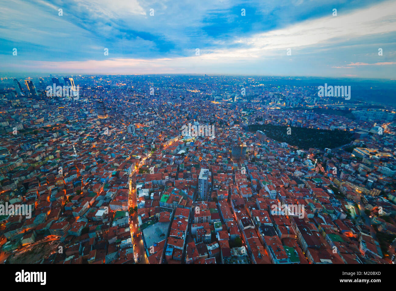 Istanbul view from air shows us amazing twilight scene Stock Photo - Alamy