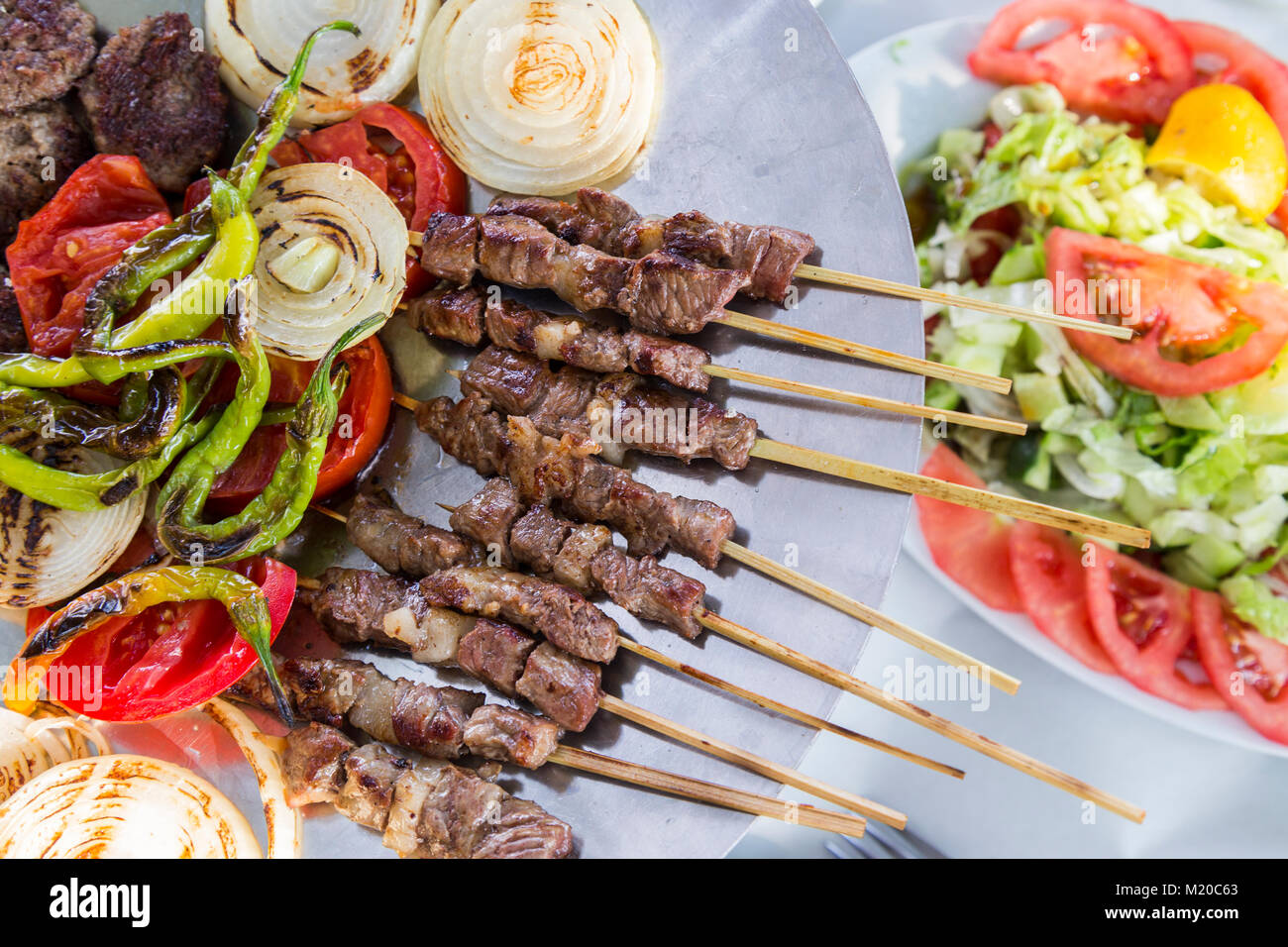 Turkish Traditional Food named as stick kebap Stock Photo - Alamy