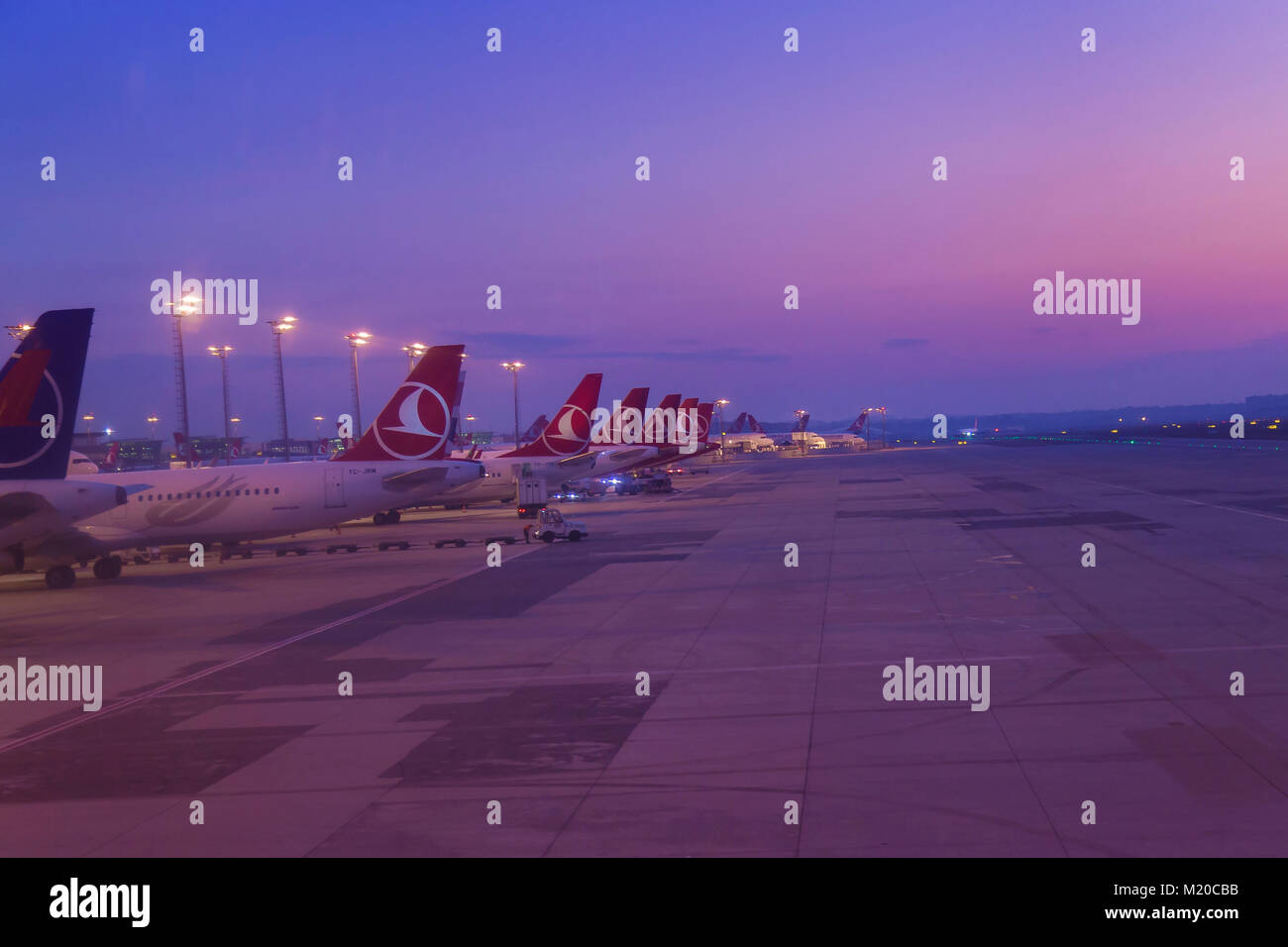 Istanbul, Turkey; October, 22 2017: Turkish Airline Airbus during the ...