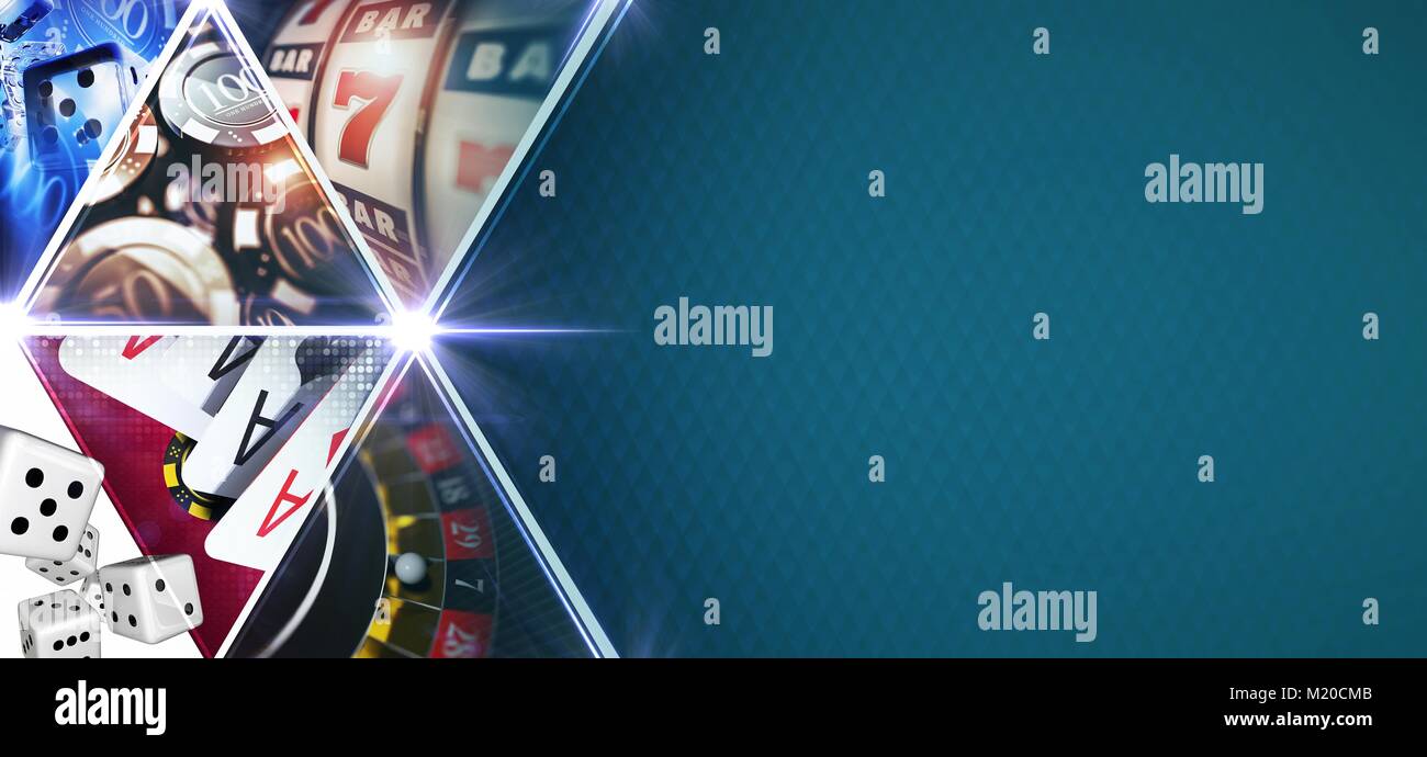 Casino Games Mosaic Banner with 3D Rendered Gambling Elements Like ...