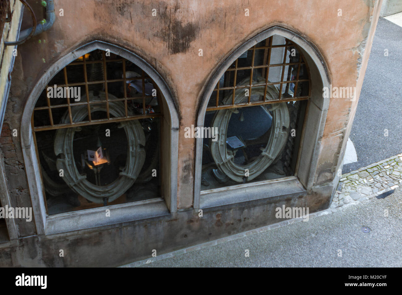 HR Giger Statues and decorations in front of Giger museum in Medieval ...