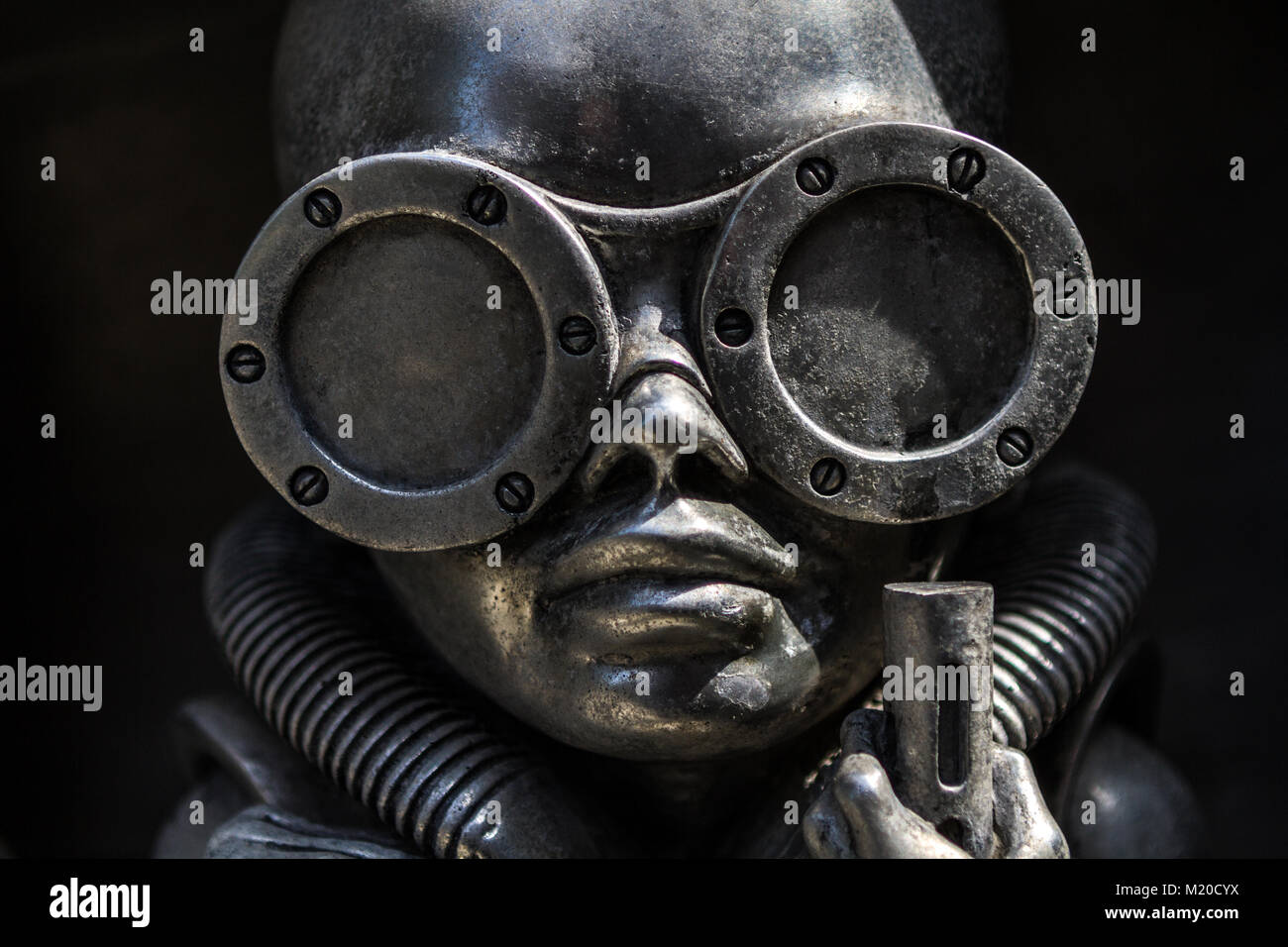 HR Giger birth machine statue in front of Giger museum in Medieval ...