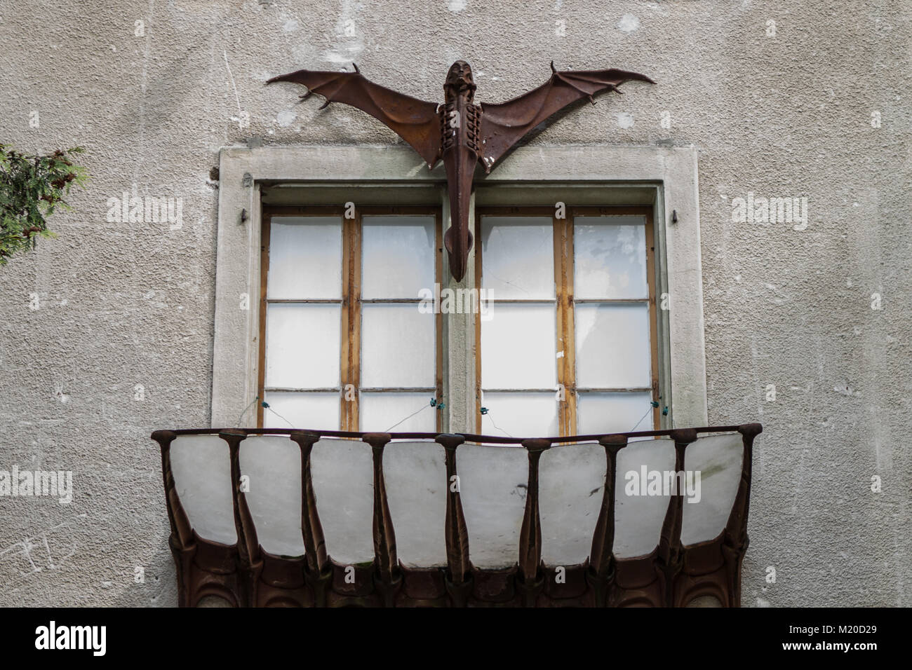 HR Giger Statues and decorations in front of Giger museum in Medieval ...