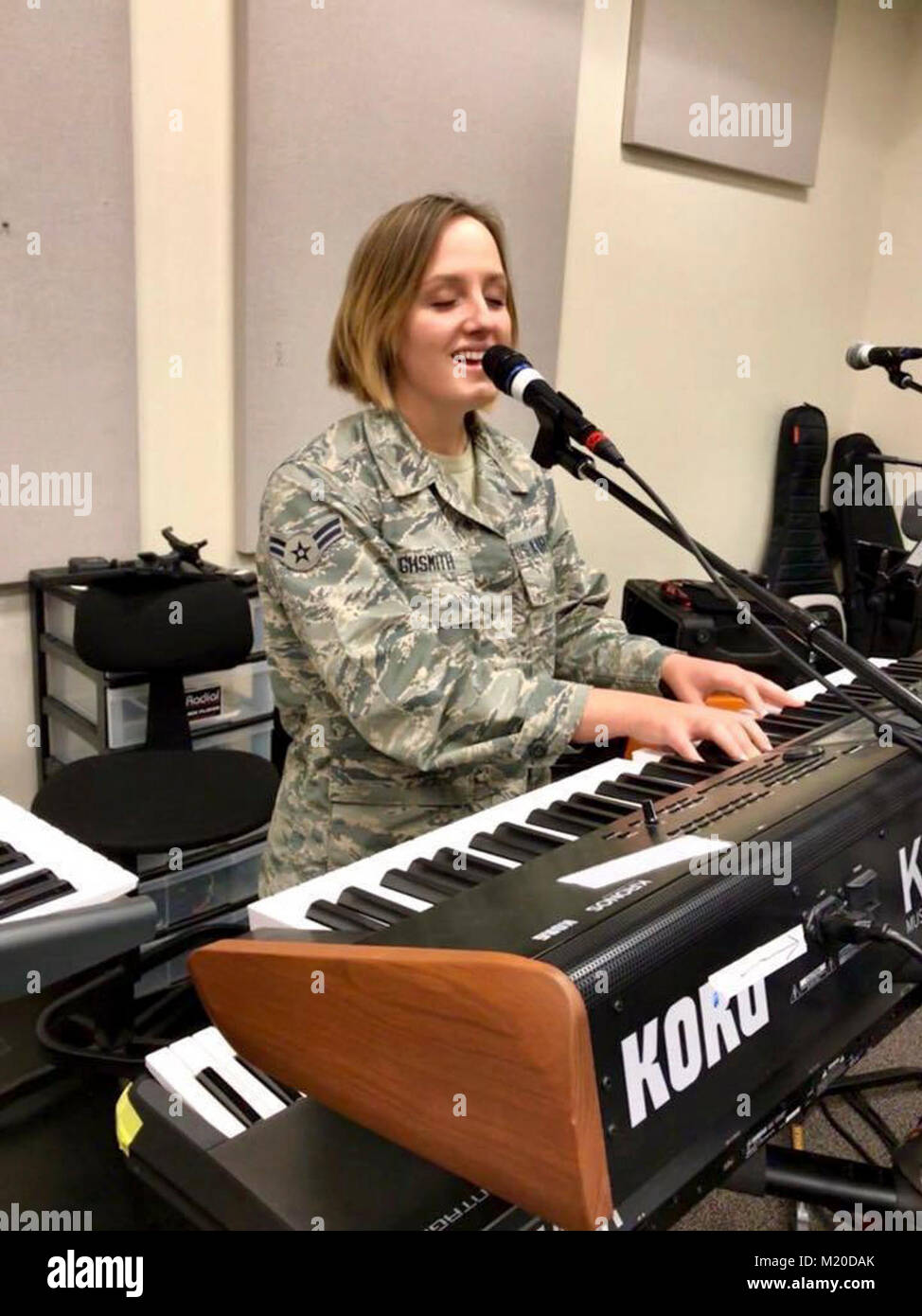Airman 1st Class Kayla Highsmith joins the Band of the Golden West at ...