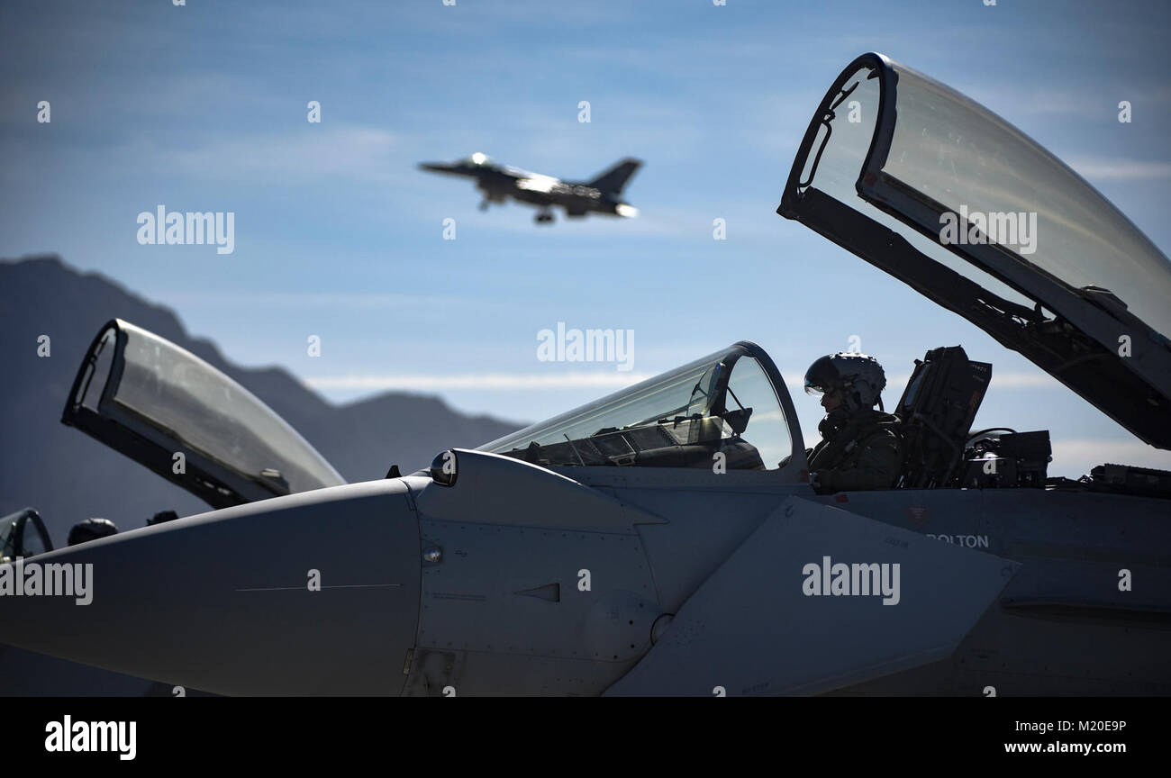 A Royal Air Force fighter pilot assigned to XI (F) Squadron performs ...