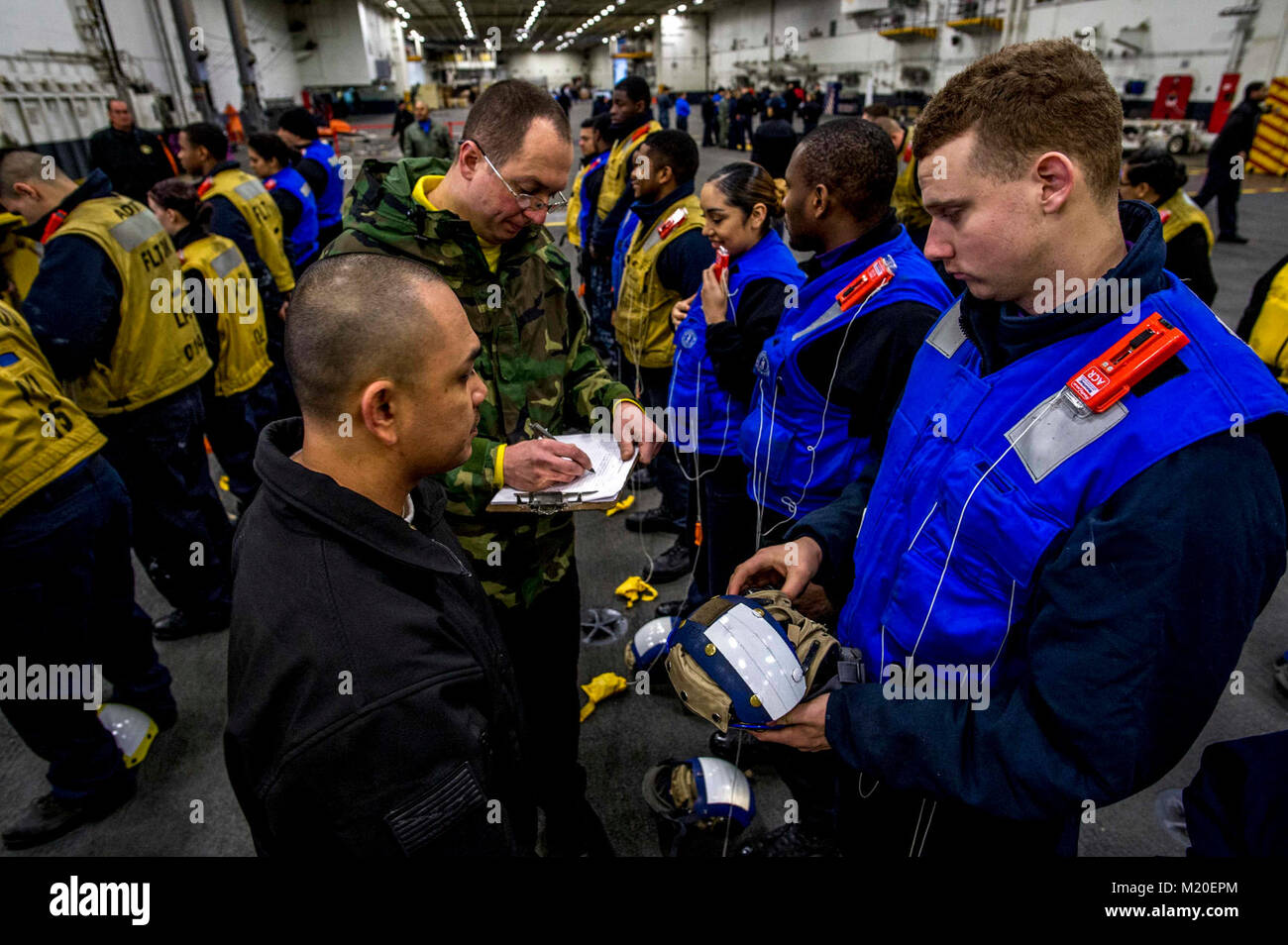 ATLANTIC OCEAN (Jan. 30, 2018) Members of the INSURV Assist Team (IAT ...