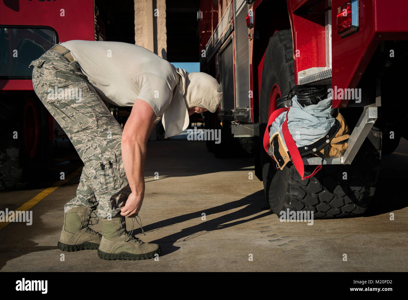 Firefighters with the 1st Special Operations Civil Engineer Squadron ...