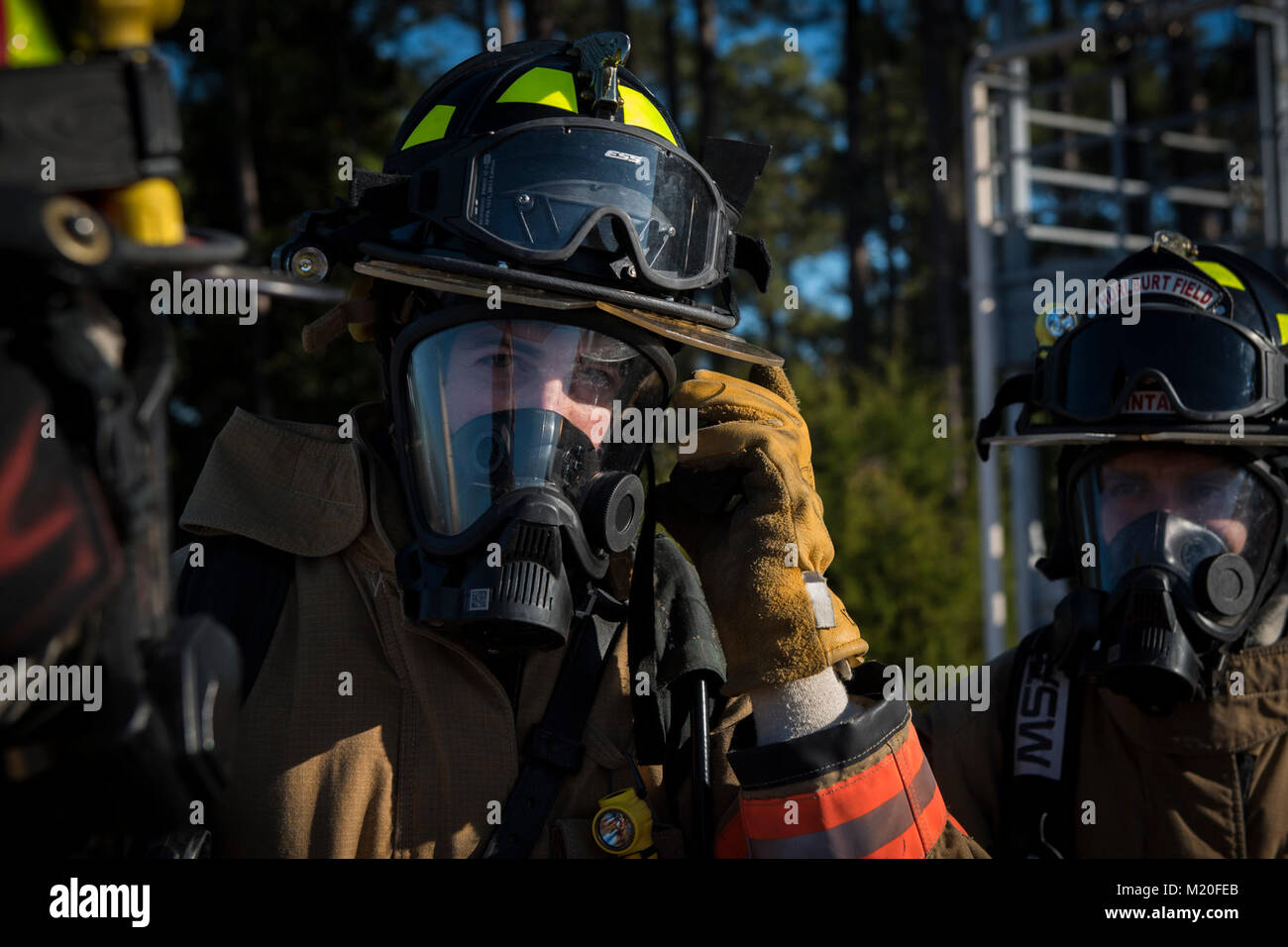 Firefighters with the 1st Special Operations Civil Engineer Squadron ...