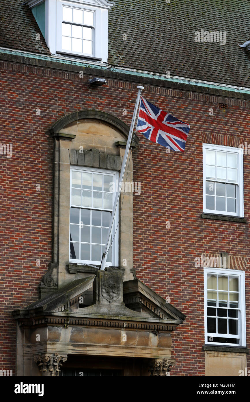 United Kingdom Flag the Union Jack pictured outside council buildings ...