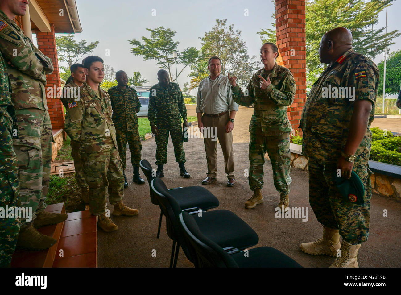 U.S. Army Lt. Col. Casey Moes speaks to U.S. and Ugandan military ...