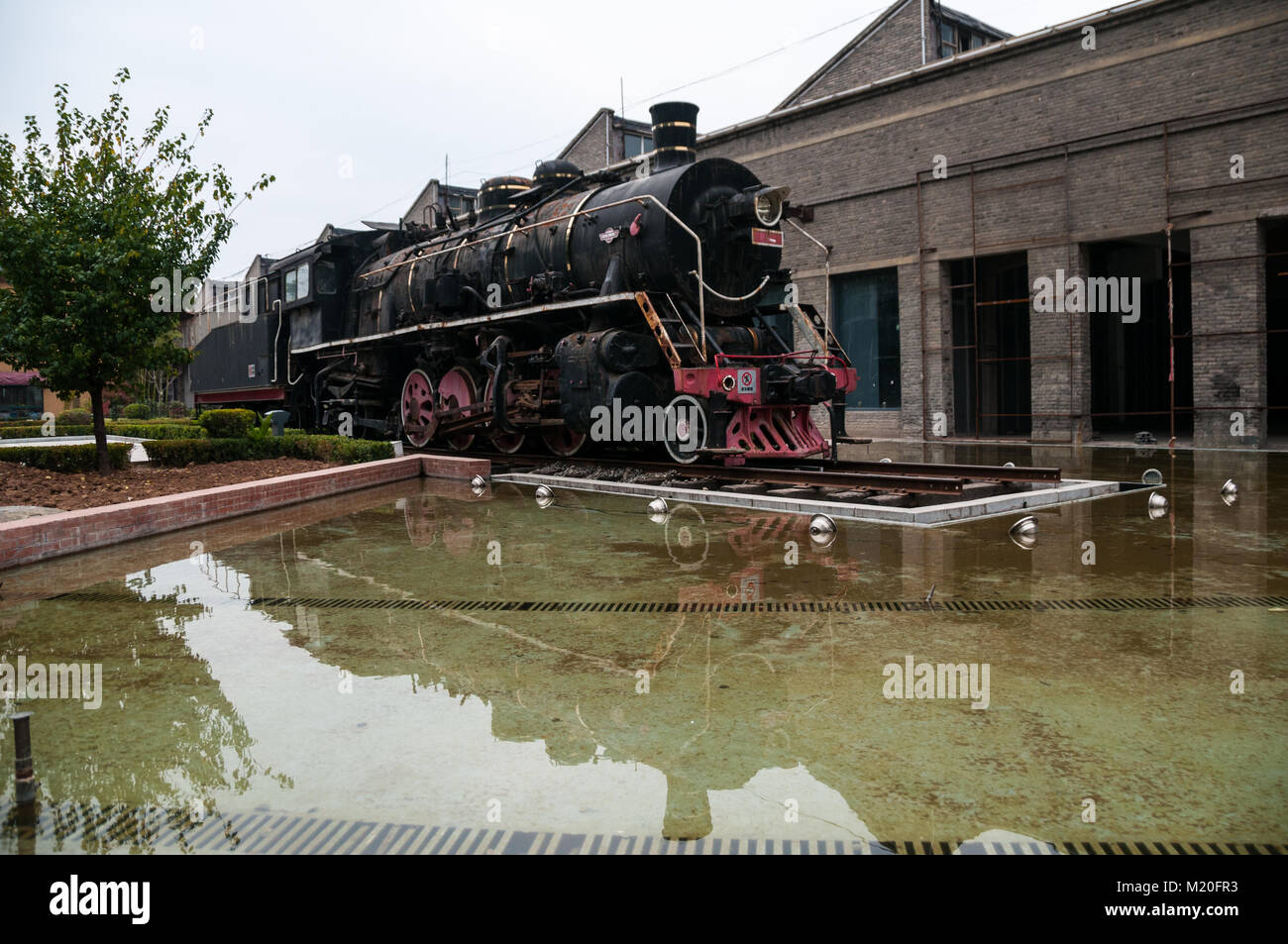 An SY class 2-8-2 steam locomotive on static display in the Banpo ...