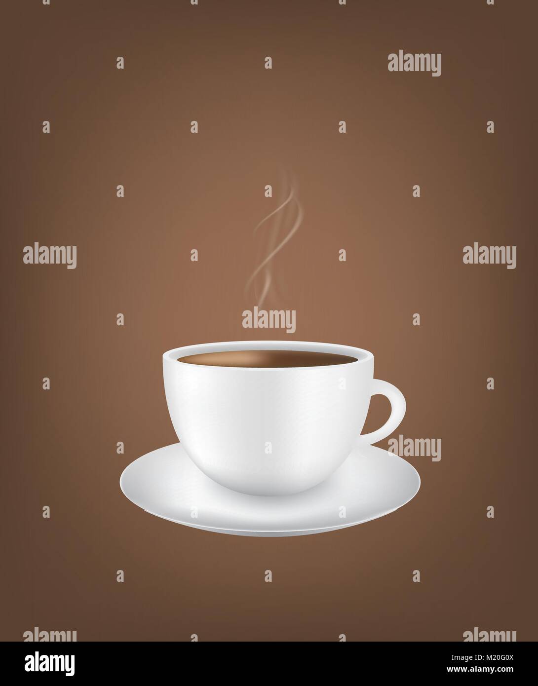Coffee cup with smoke on dark background, vector Stock Vector Image ...