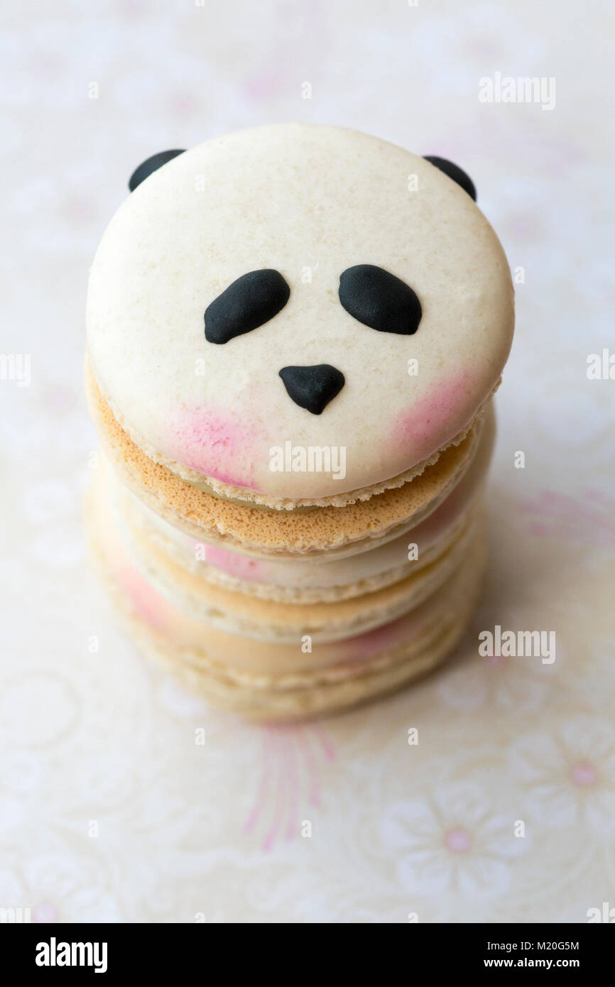 Stack of panda macarons Stock Photo - Alamy