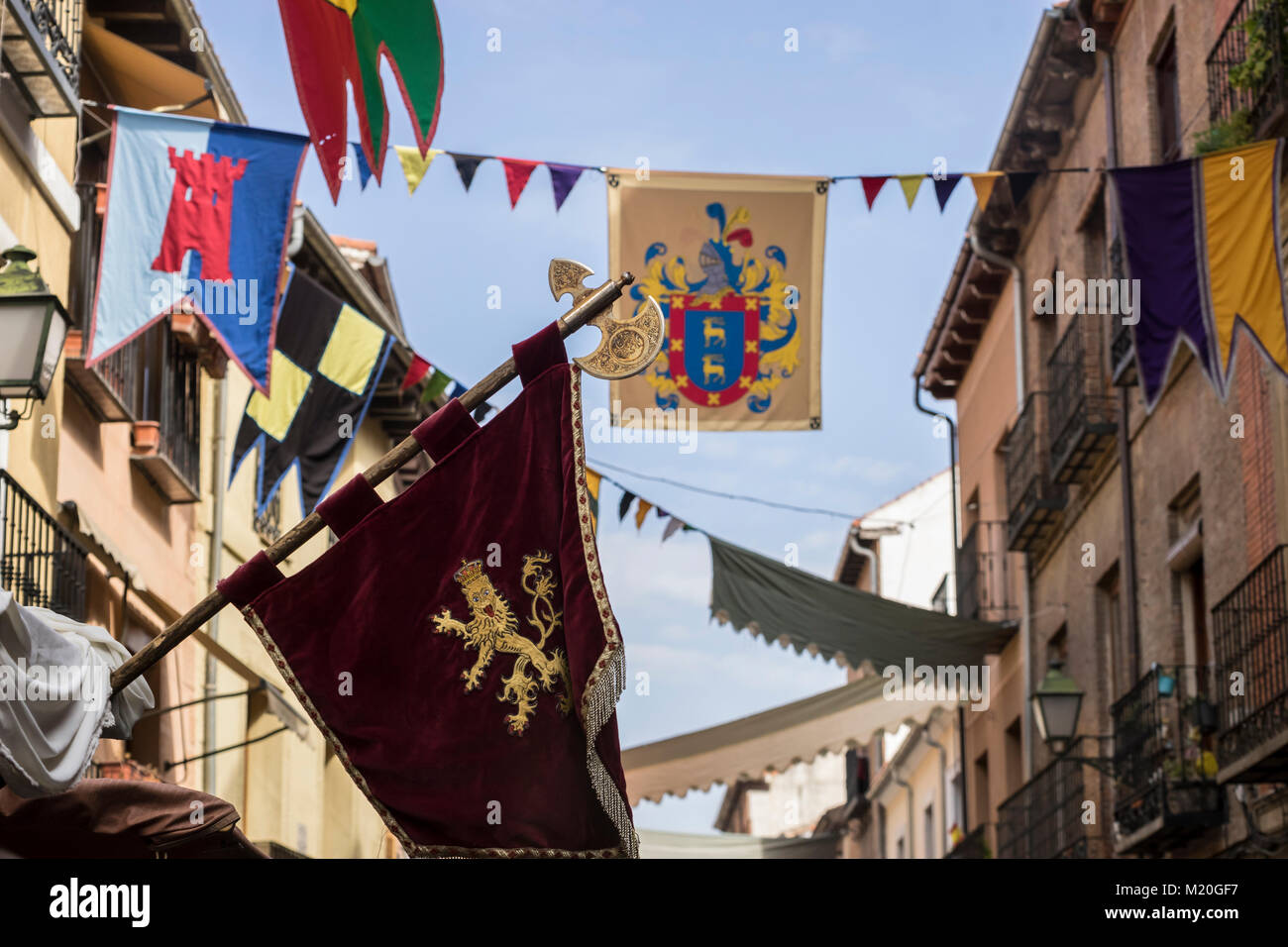 traditional medieval festival in the streets of Alcala de Henares ...