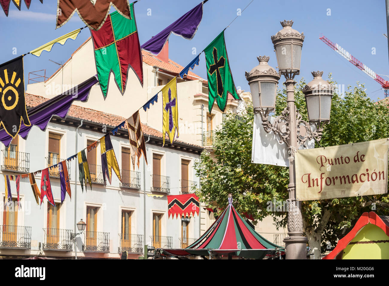 Event, traditional medieval festival in the streets of Alcala de ...