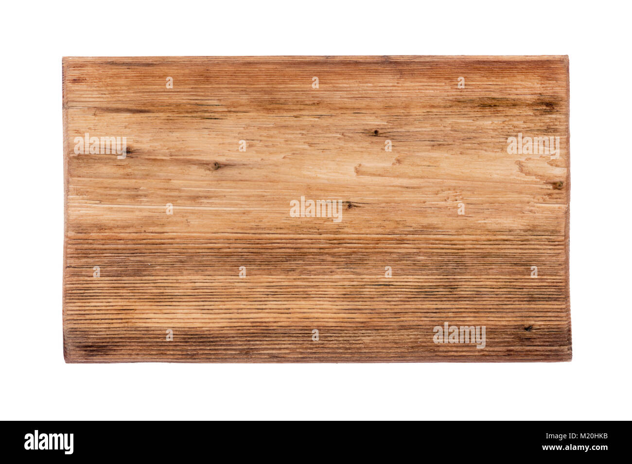 Rectangular piece of wood with a natural texture, pattern. Isolated on ...