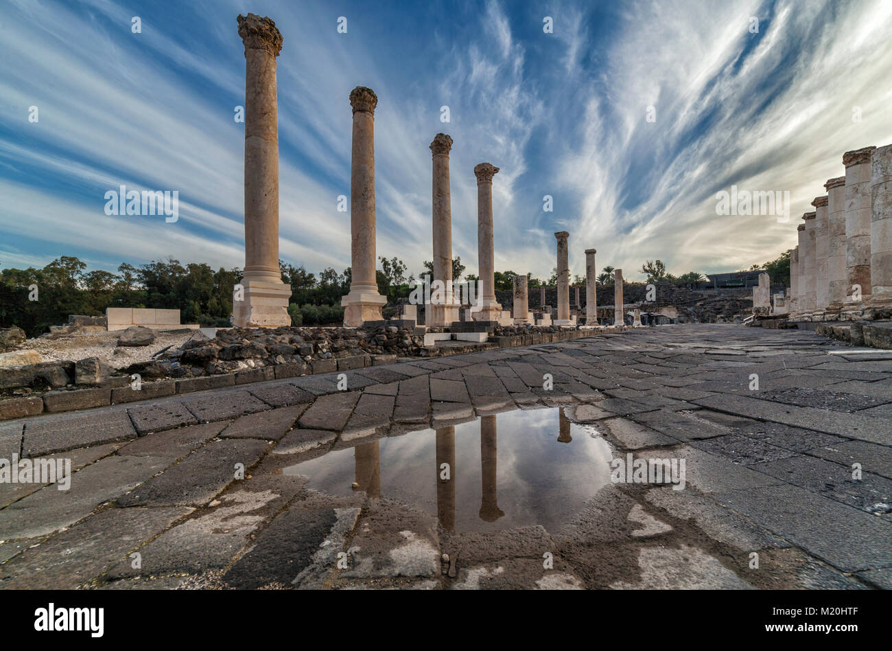 Evening in Beth-Shean, sunset Stock Photo - Alamy