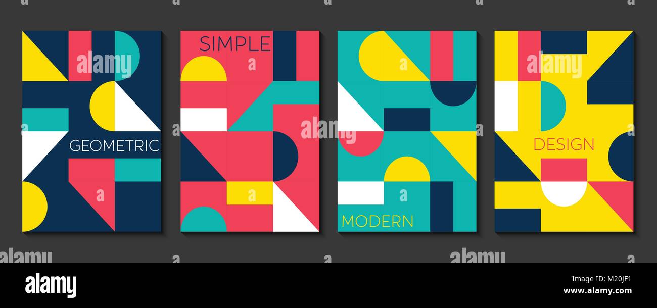 Set of 4 simple geometric modern template designs. Vector illustration ...