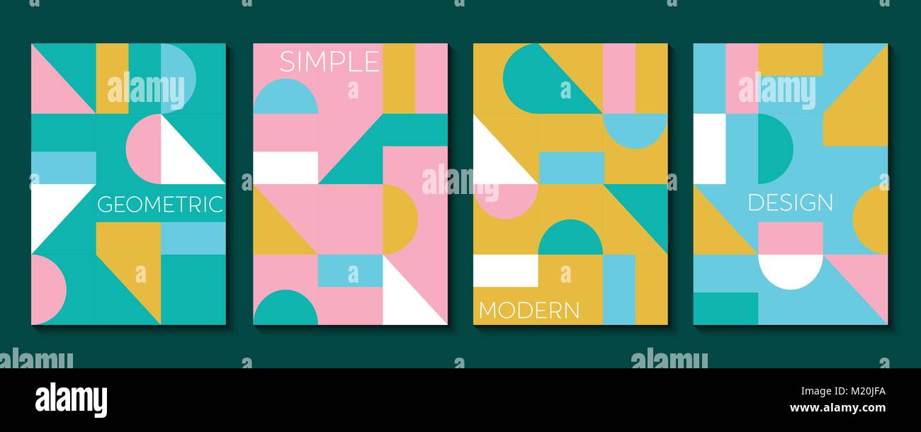 Set of 4 simple geometric modern template designs. Vector illustration ...