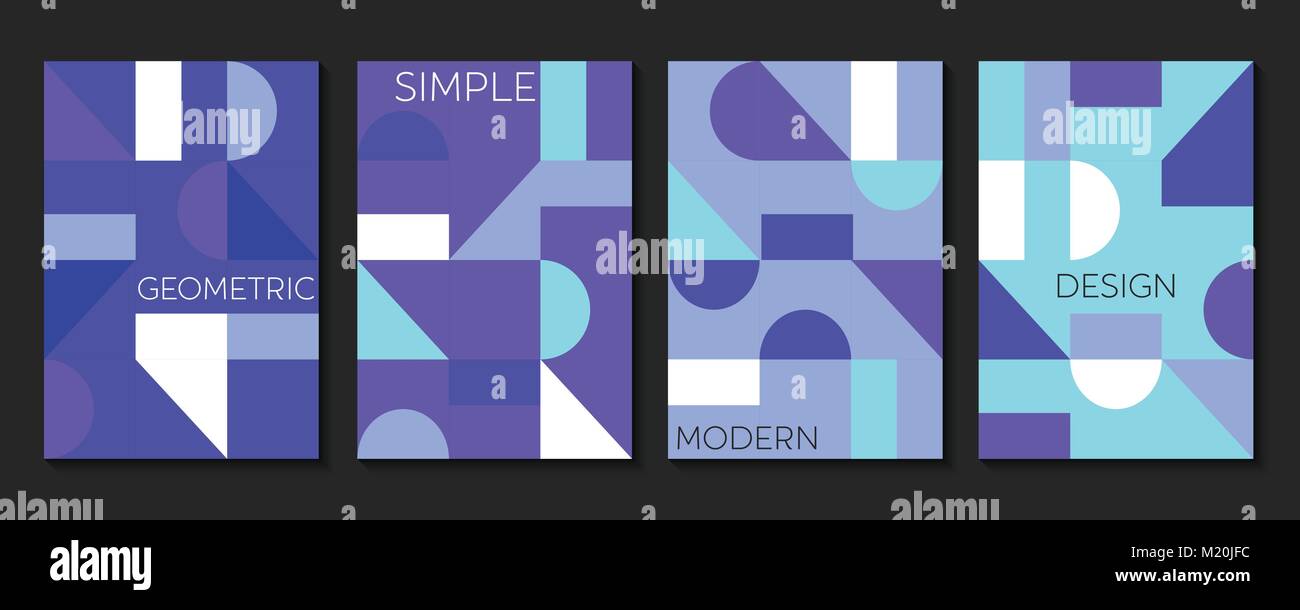 Set of 4 simple geometric modern template designs. Vector illustration ...