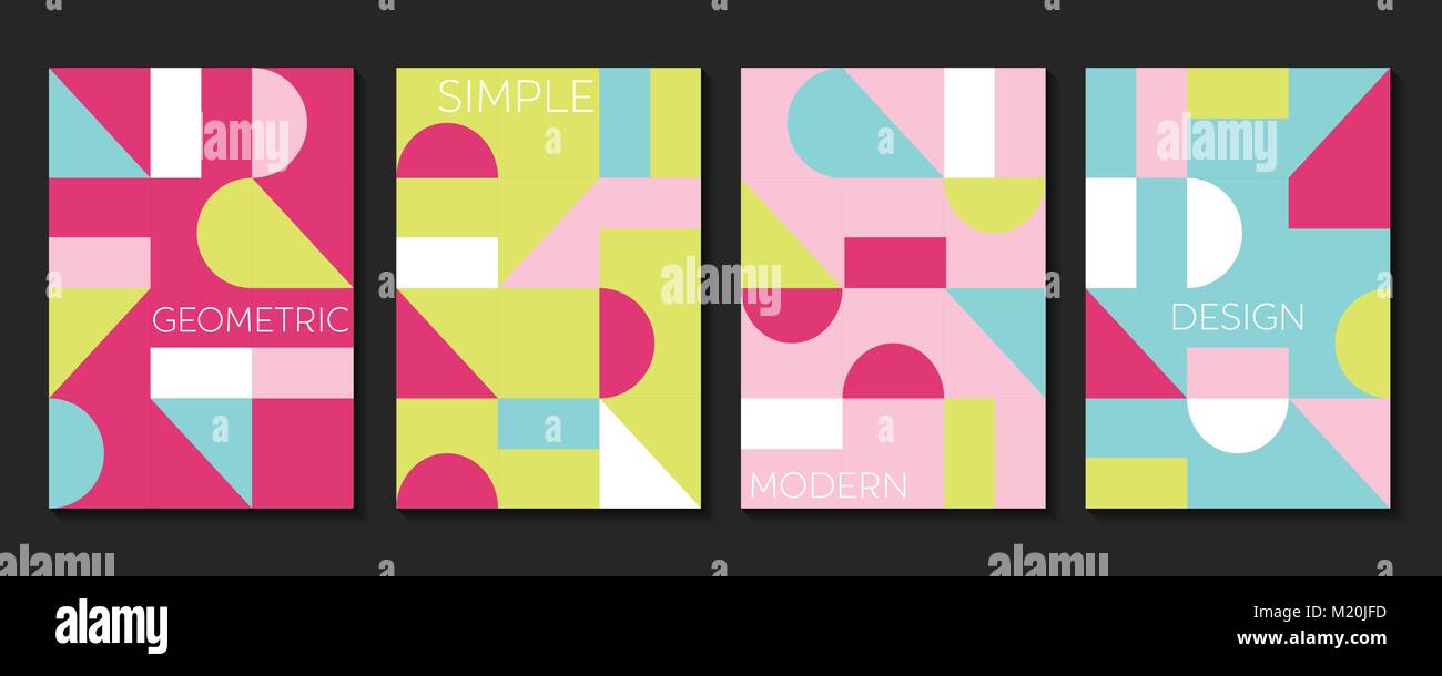Set of 4 simple geometric modern template designs. Vector illustration ...