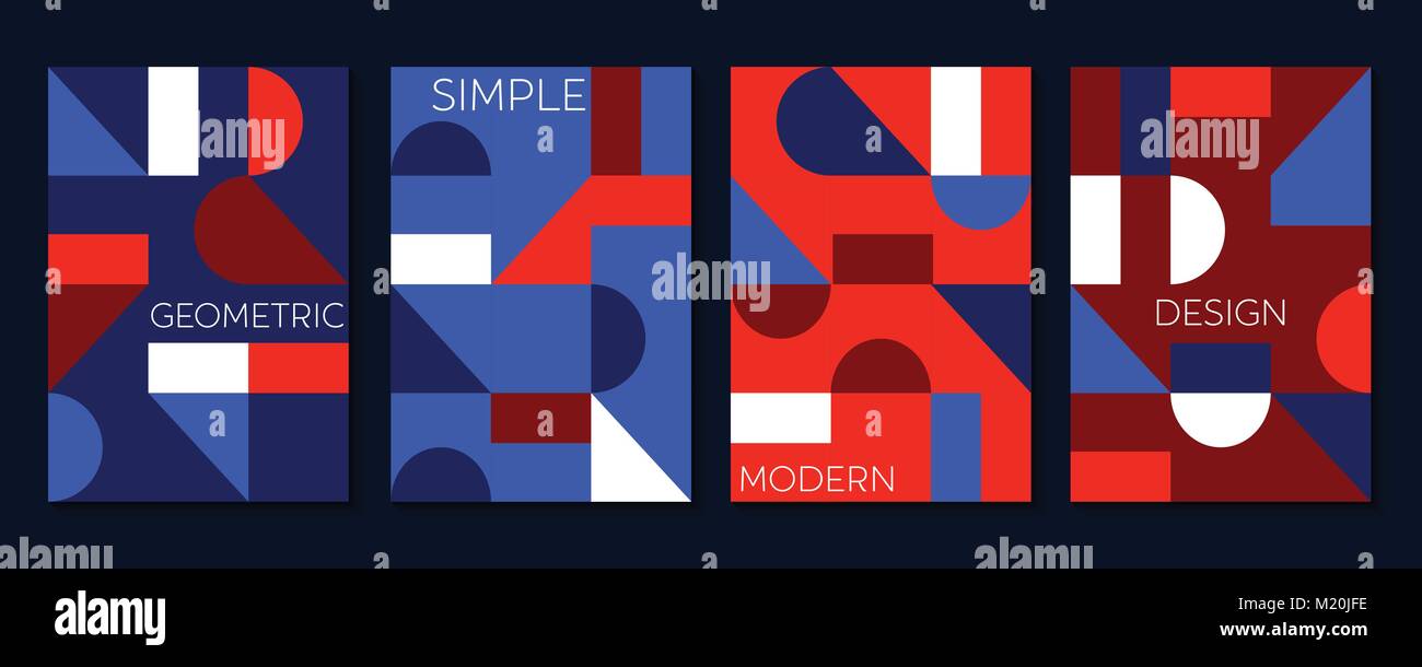 Set of 4 simple geometric modern template designs. Vector illustration ...