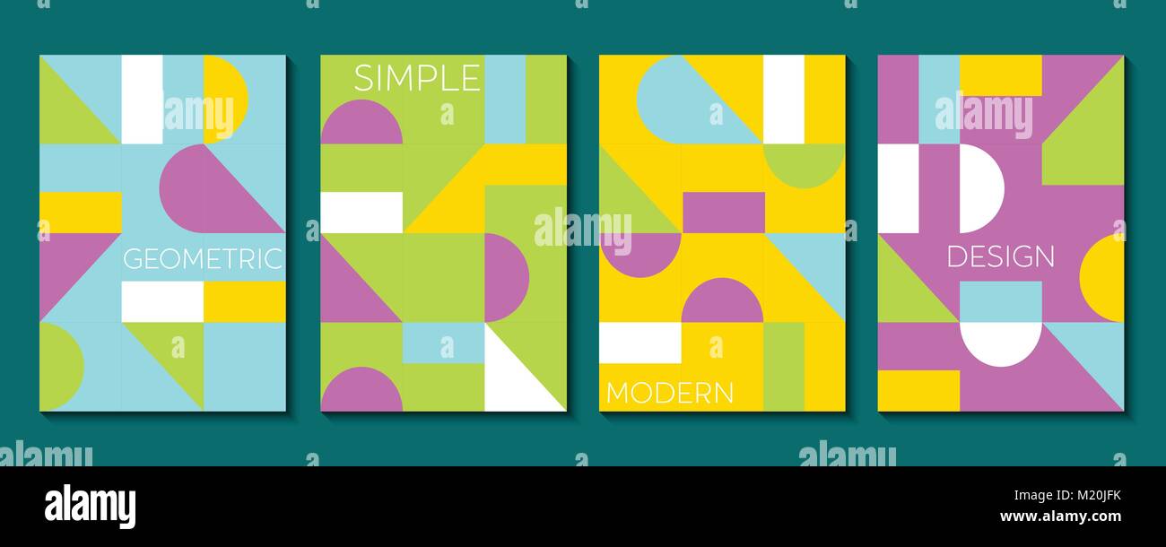 Set of 4 simple geometric modern template designs. Vector illustration ...