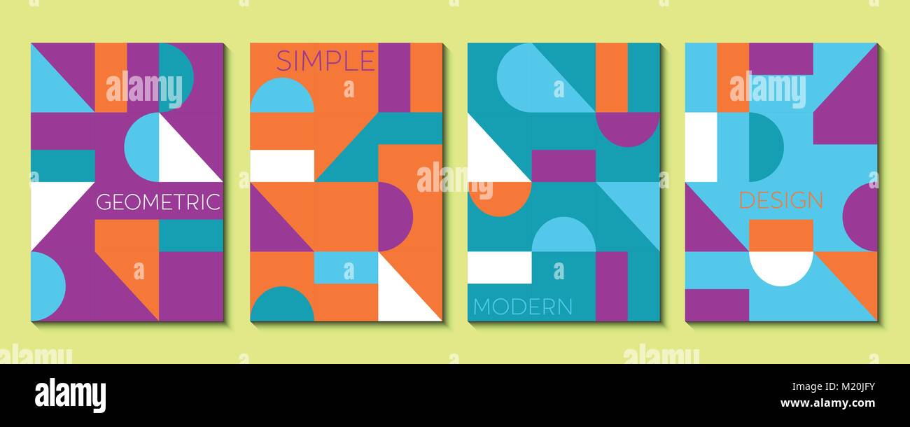 Set of 4 simple geometric modern template designs. Vector illustration ...