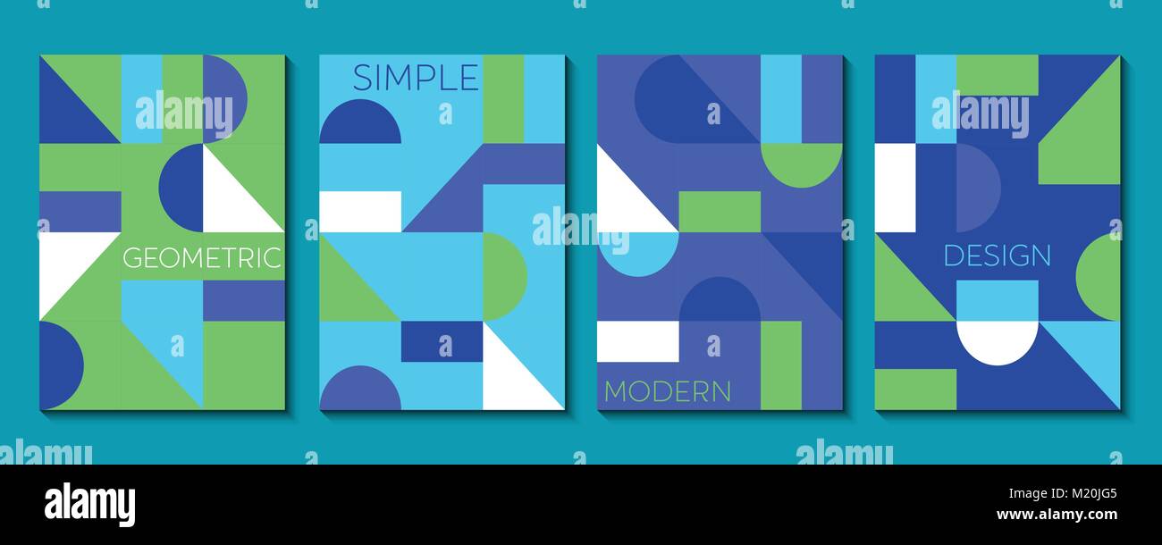 Set of 4 simple geometric modern template designs. Vector illustration ...