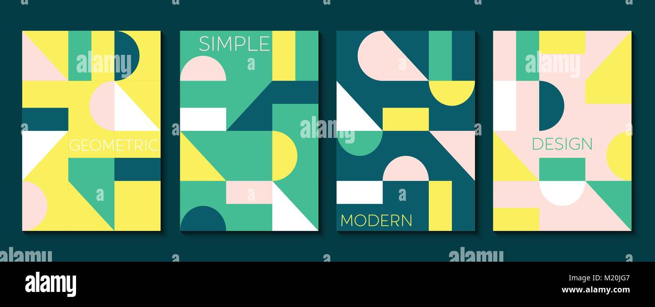 Set of 4 simple geometric modern template designs. Vector illustration ...