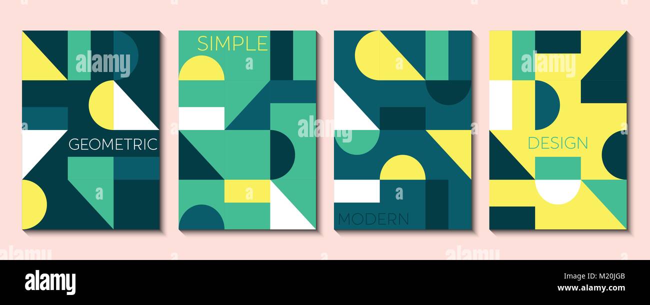Set of 4 simple geometric modern template designs. Vector illustration ...