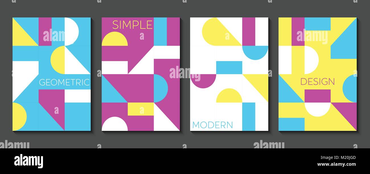 Set of 4 simple geometric modern template designs. Vector illustration ...