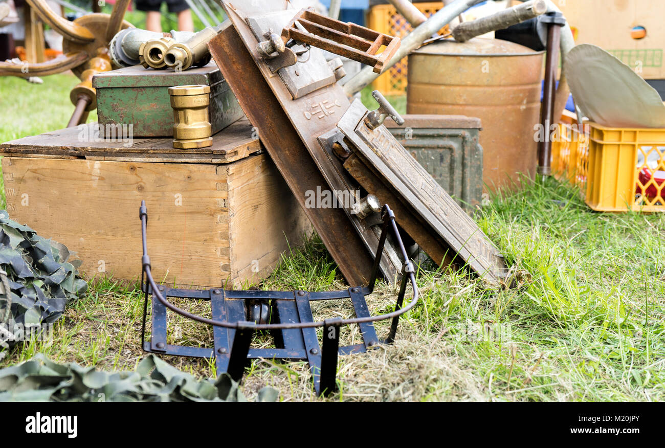various objects at a flea market Stock Photo - Alamy