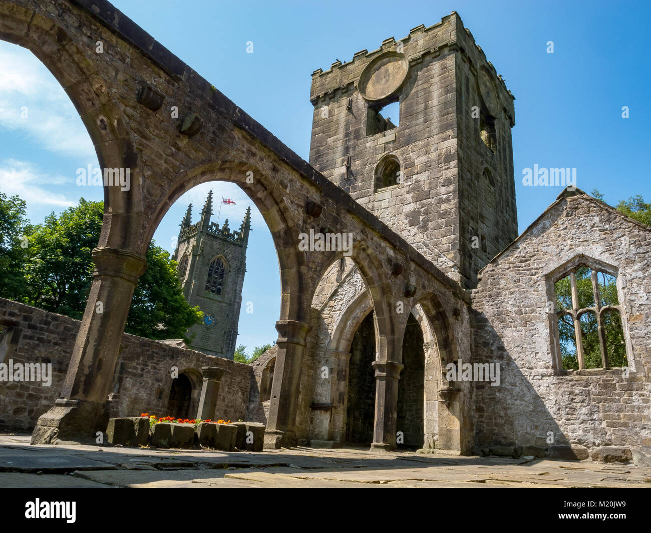 Saint Thomas a Becket ruined church. Heptonstall village Calderdale ...