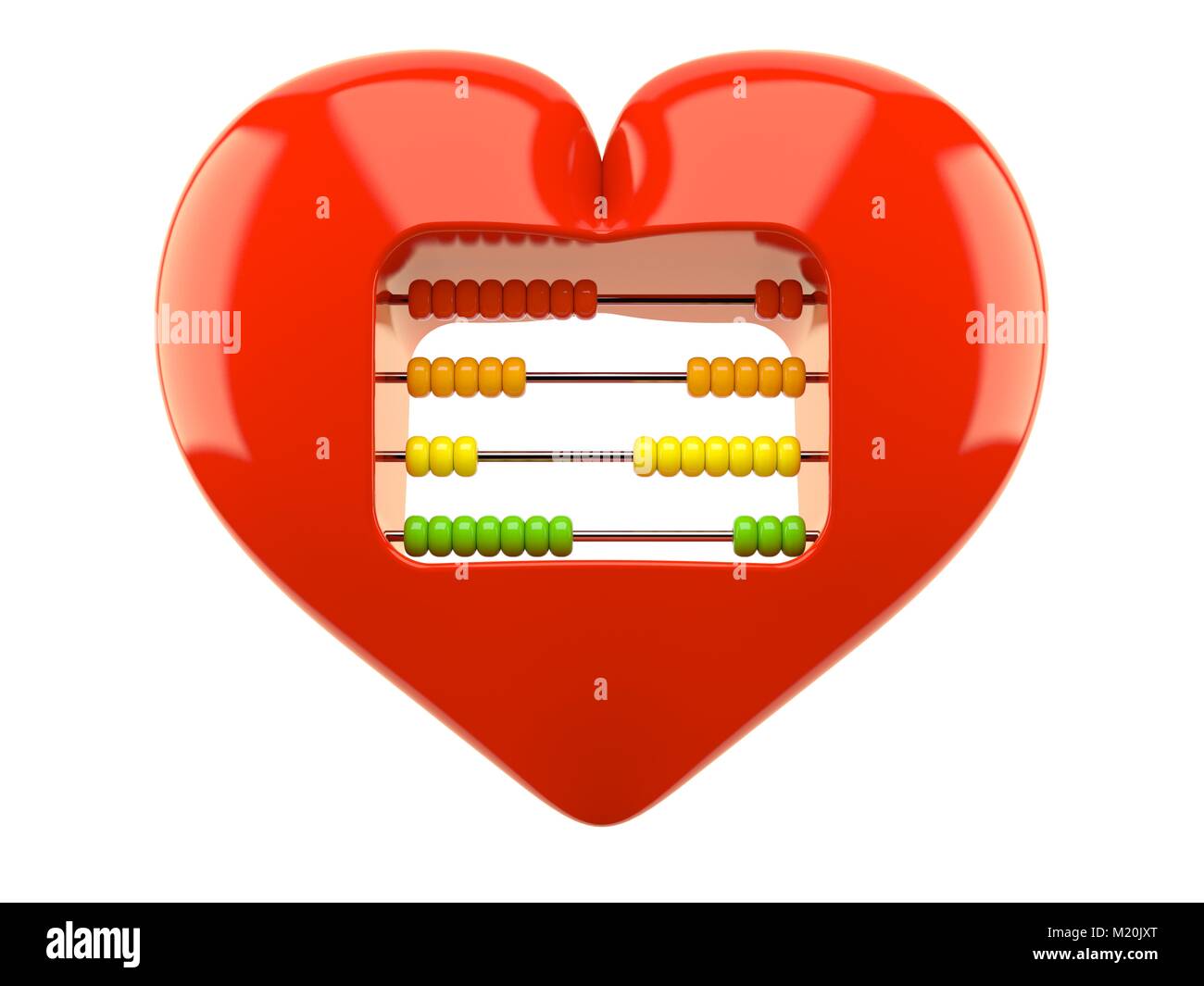 Heart with abacus isolated on white background Stock Photo - Alamy