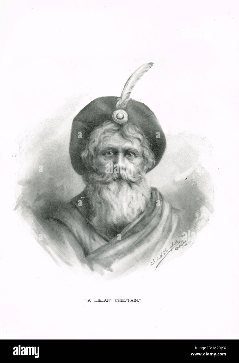 A Highland Chieftain, drawn by Louis Saul Langfier in 1900 Stock Photo ...