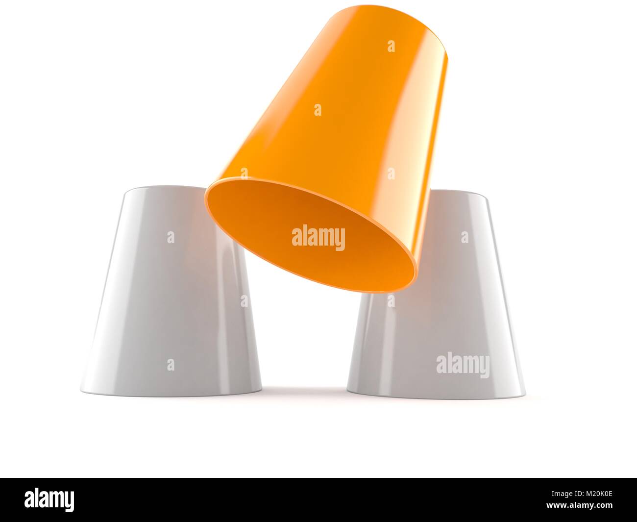 Three cups isolated on white background Stock Photo - Alamy