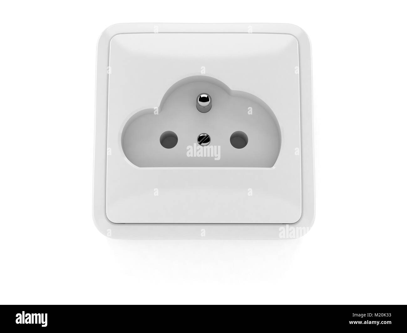 Electric outlet in cloud space isolated on white background Stock Photo ...