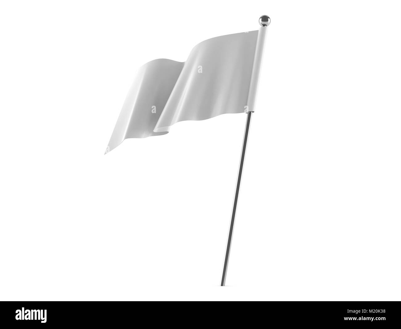 White flag isolated on white background Stock Photo - Alamy