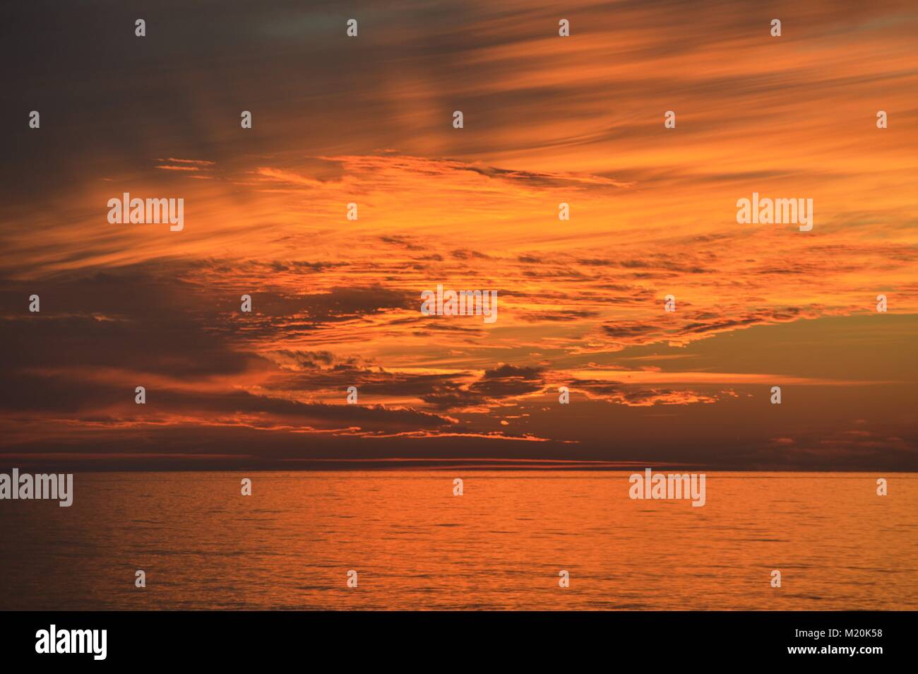 Golden sunset along Paphos seashore in Cyprus during November Stock ...