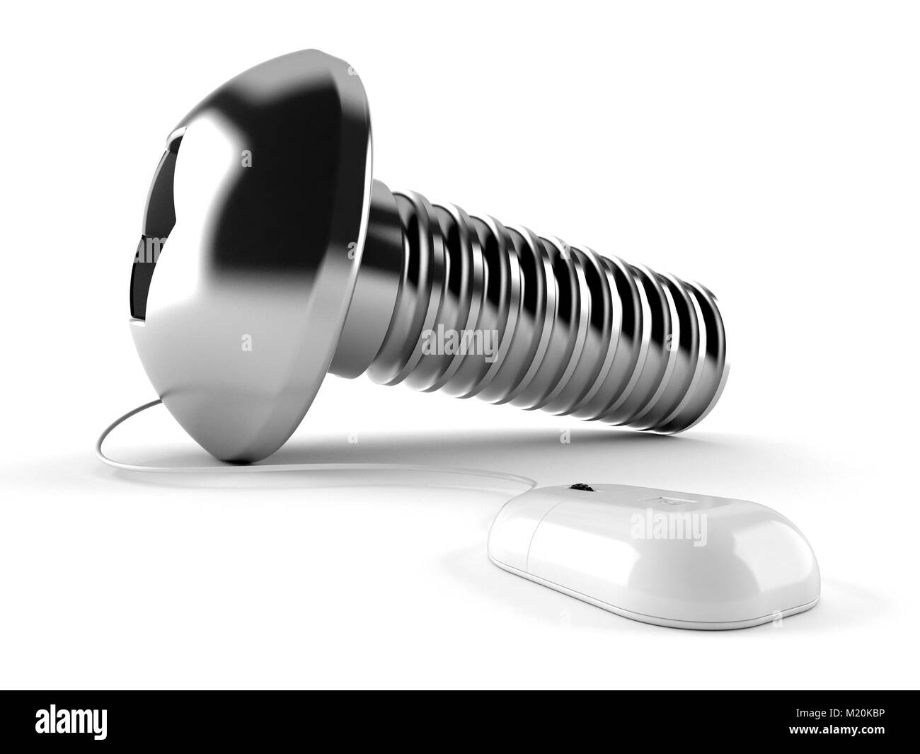 Bolt with computer mouse isolated on white background Stock Photo - Alamy