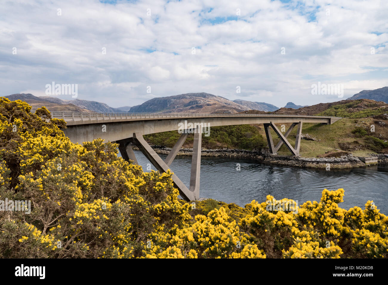 Kylesku Bridge, a distinctively curved concrete box girder bridge in ...