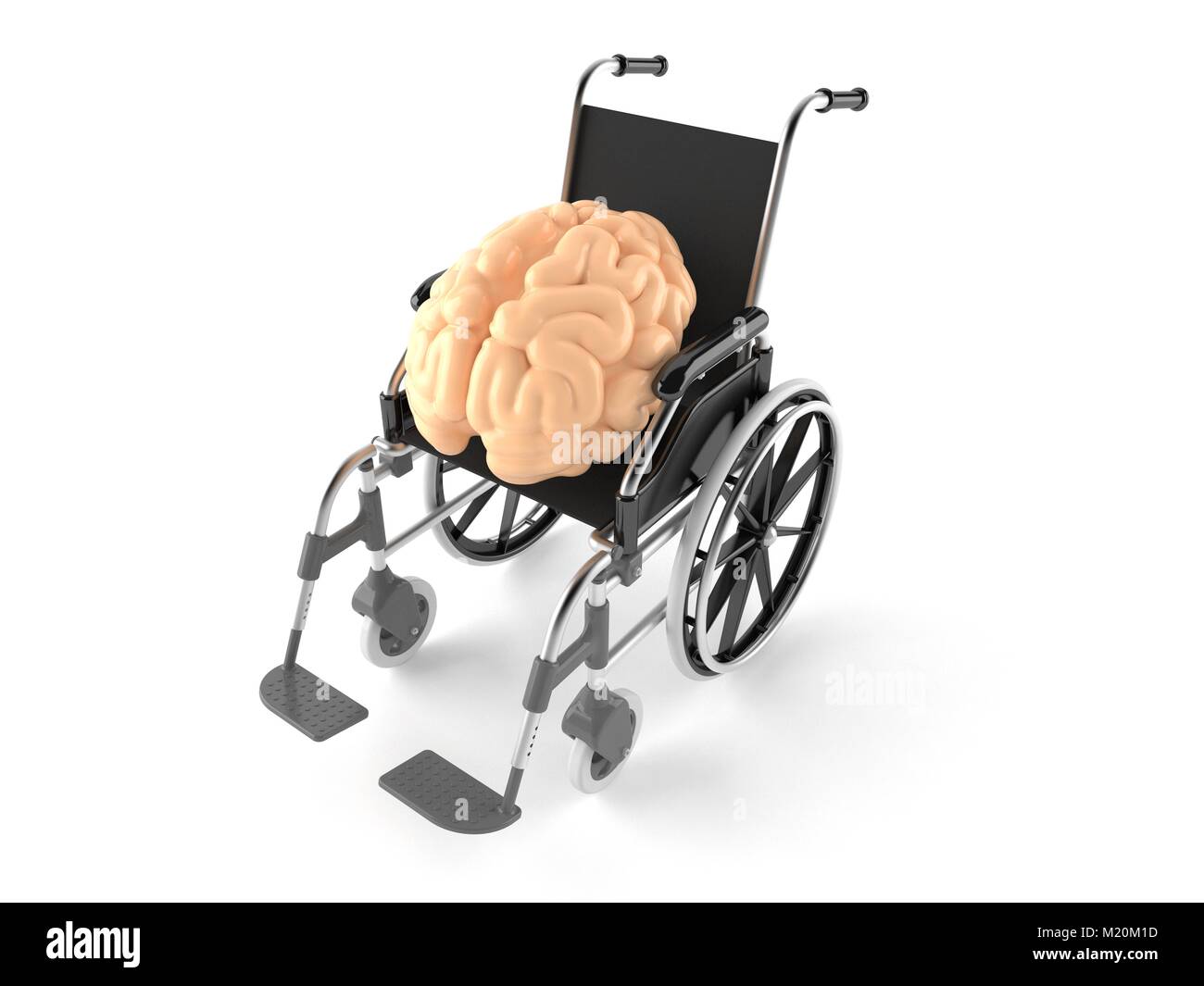 Wheelchair with brain isolated on white background Stock Photo - Alamy