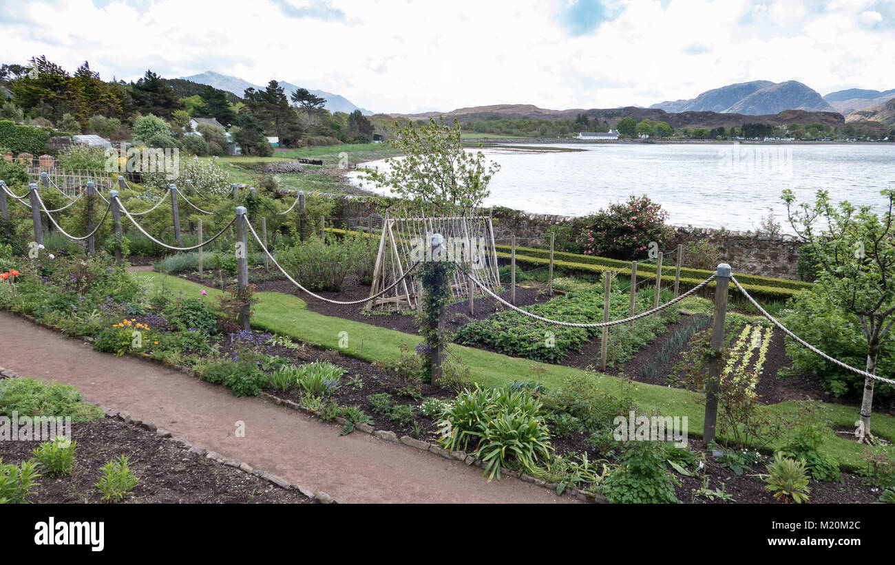 The vegetable gardens at Inverewe Gardens, Poolewe, Wester Ross ...