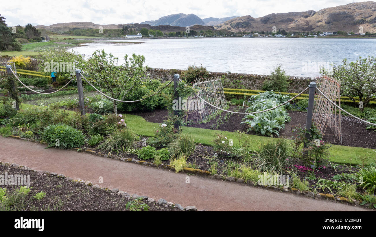 The vegetable gardens at Inverewe Gardens, Poolewe, Wester Ross ...