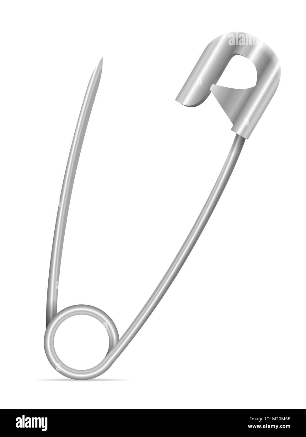 Safety pin on a white background Stock Photo - Alamy