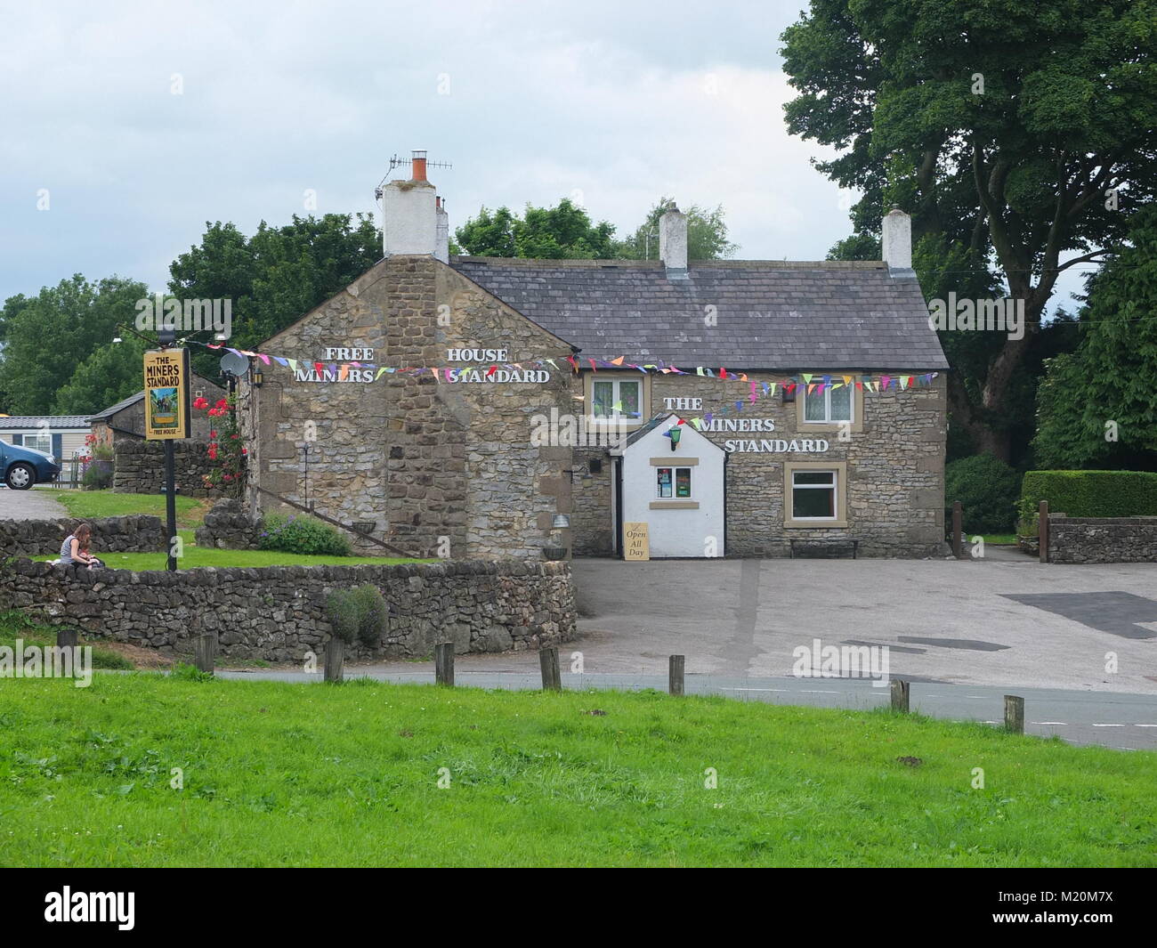 The Miners Standard pub at Winster, Derbyshire. Named after brass ...
